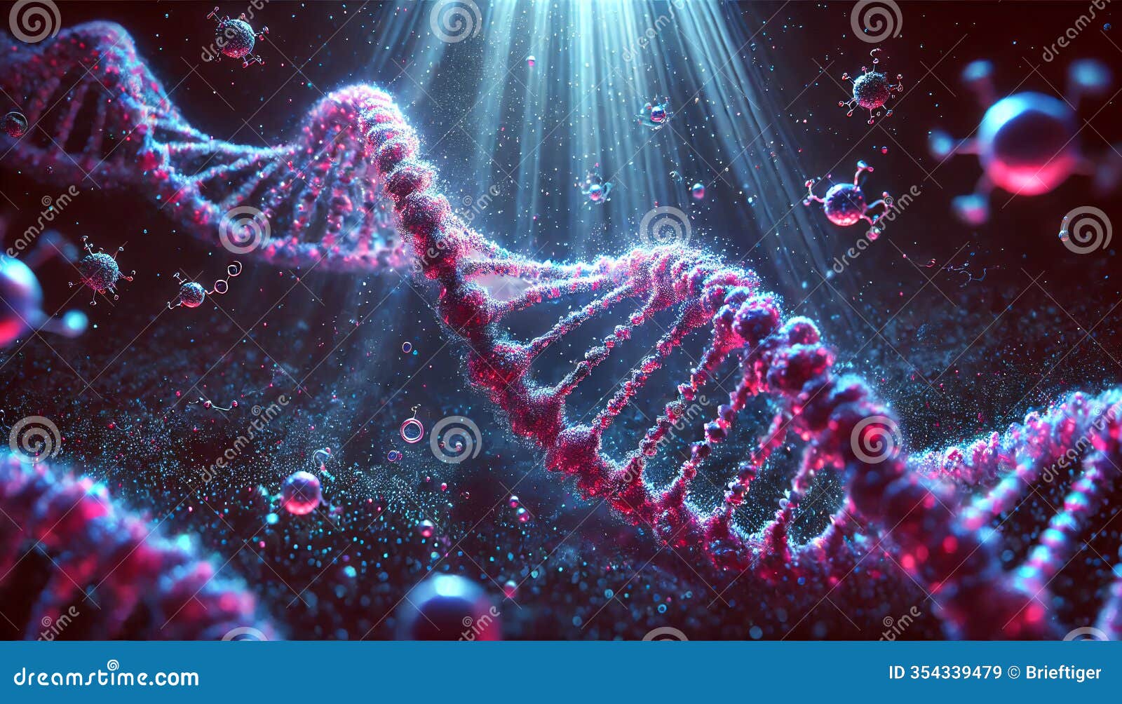 CRISPR Gene Therapy DNA Strand in Neon Colors Stock Illustration ...