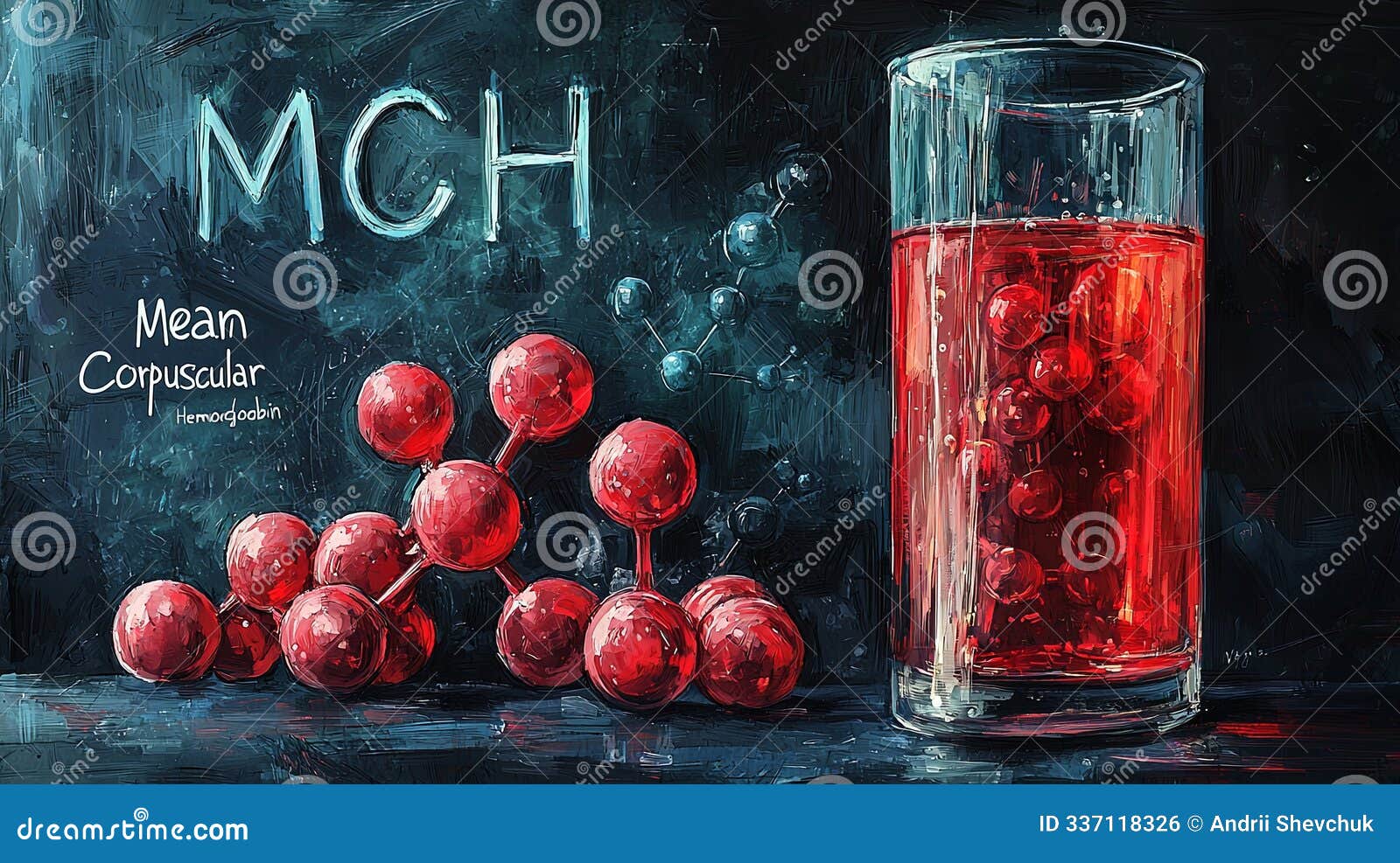Artistic Depiction of MCH with Molecular and Liquid Elements Stock ...