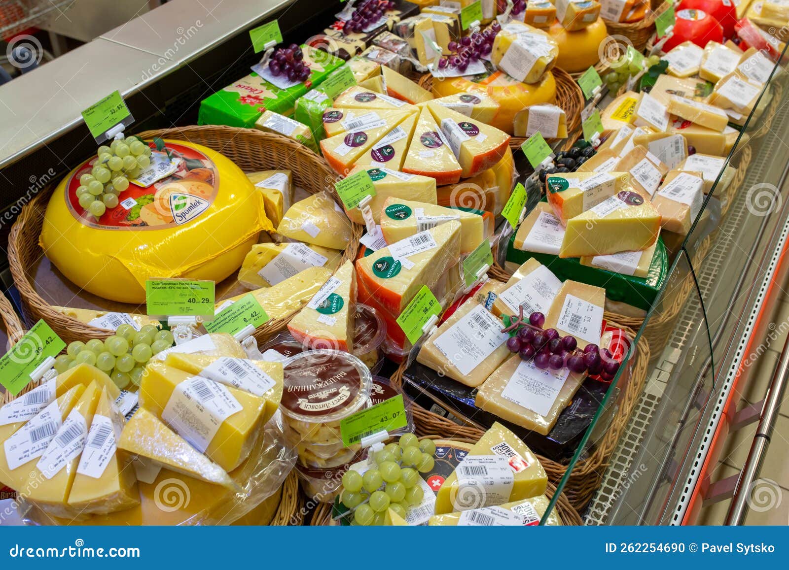 A Large Selection of Cheeses with Different Types, Textures and Flavors ...