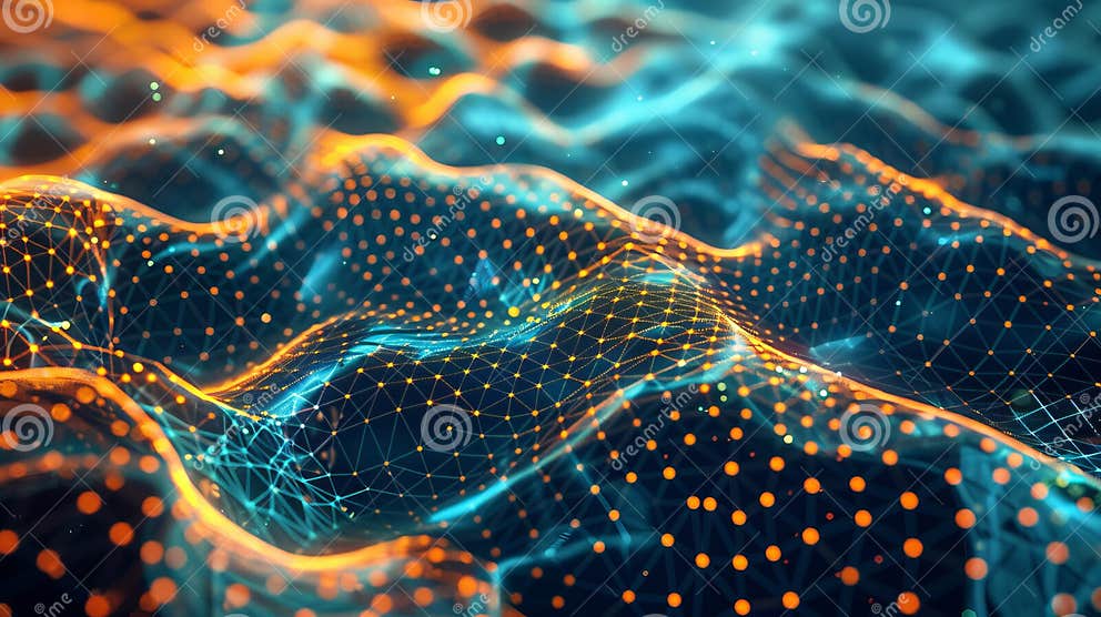 Artistic Digital Abstract Background of Interlocking Hexagons with ...