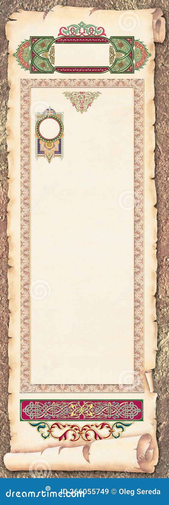 Artistic Diploma or Certificate with Medieval Ornament Stock ...
