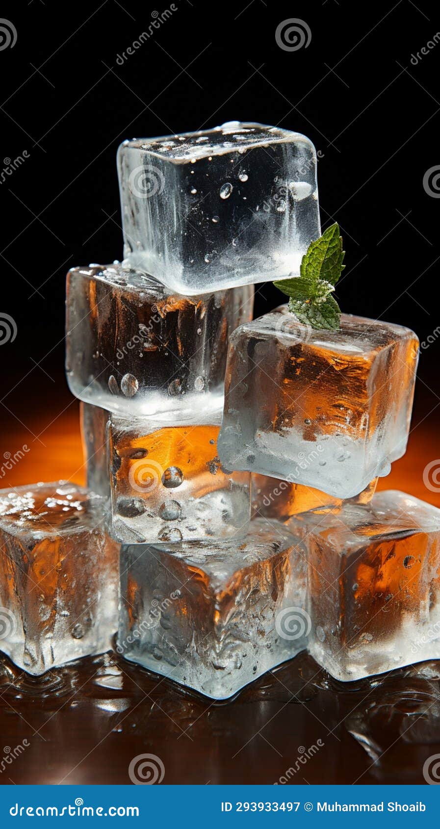 An Artistic Display of Arranged Ice Cubes, Creating a Captivating Still ...