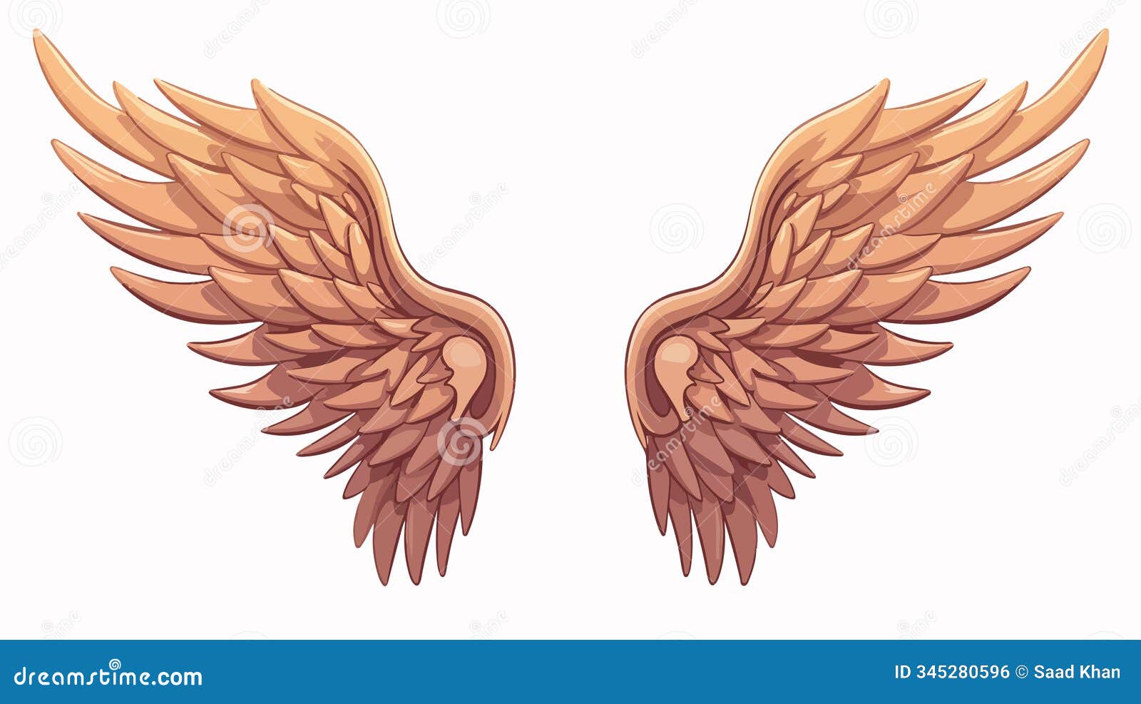 Artistic Double Angel Wings Symbol Vector Illustration | CartoonDealer ...