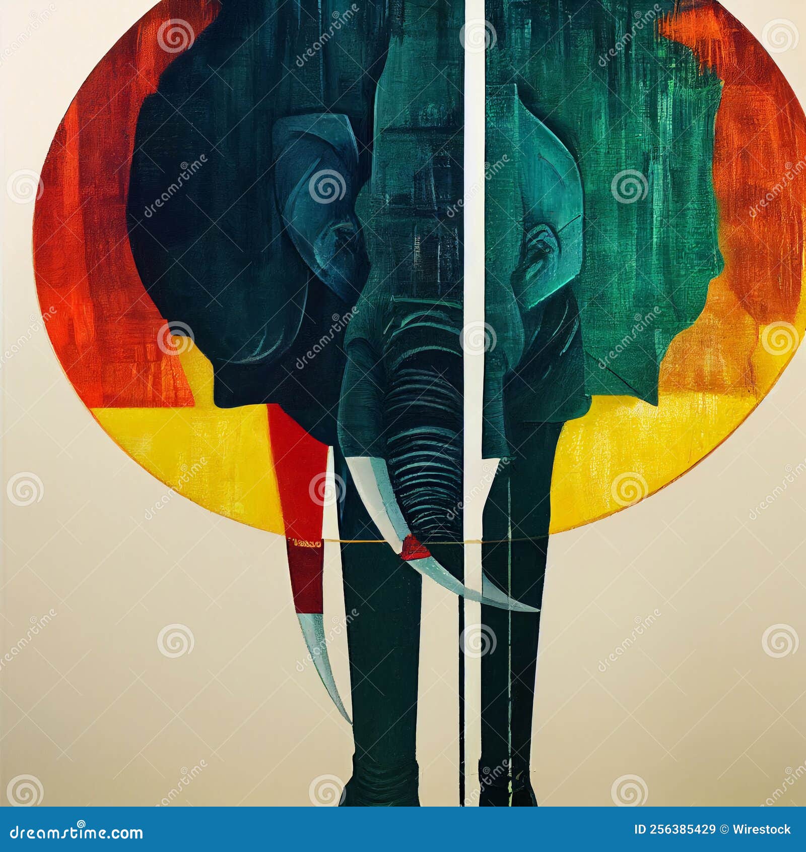 Artistic Drawing of an Elephant on the Wall Editorial Stock Image ...