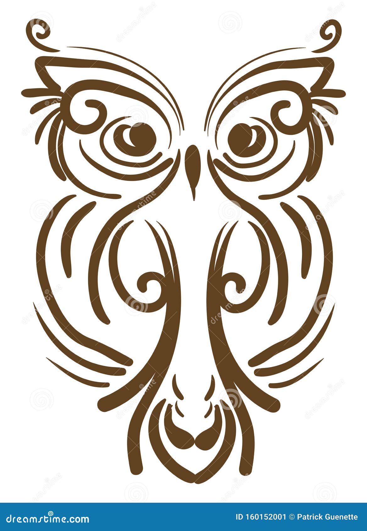 Artistic Owl Vector or Color Illustration Stock Vector - Illustration ...