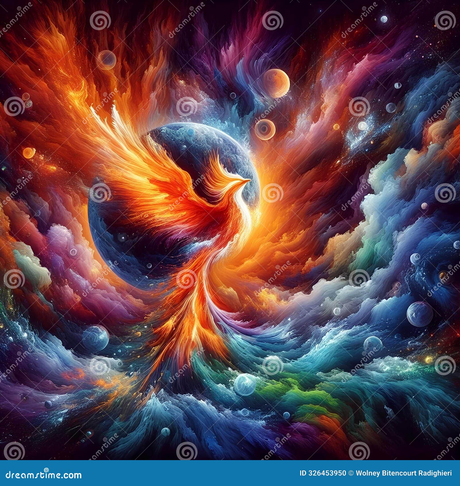 Artistic Drawing of the Phoenix Bird 9 Stock Illustration ...