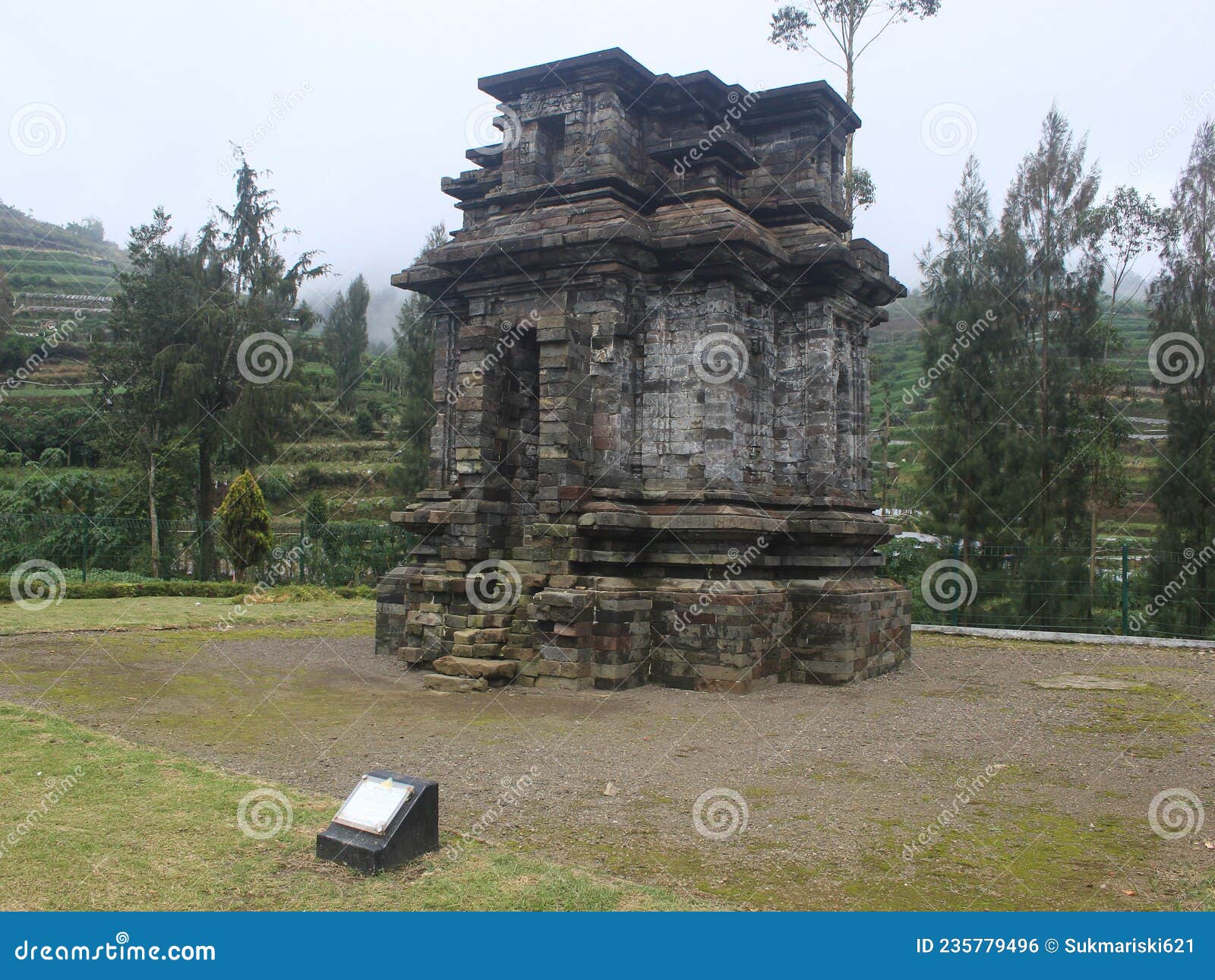 Artistic Dwarawati Temple is in Dieng, Central Java, Indonesia Stock ...