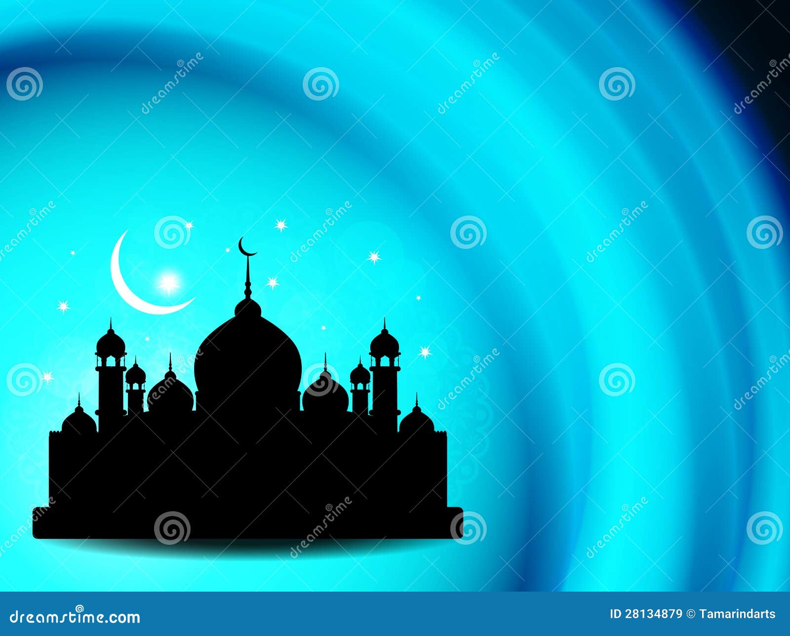 Artistic Eid Background Design with Mosque. Stock Vector - Illustration ...