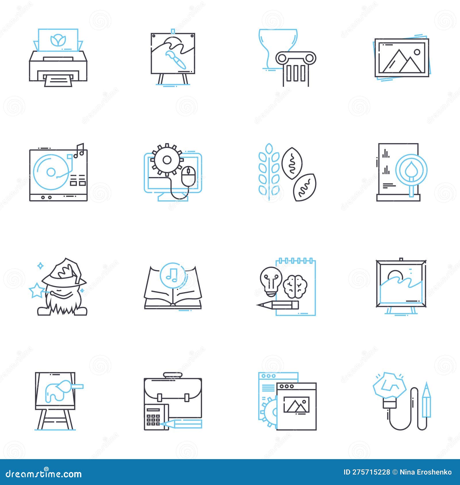 Artistic Enterprise Linear Icons Set. Creativity, Inspiration ... Artistic Enterprise Linear Icons Set. Creativity, Inspiration ...
