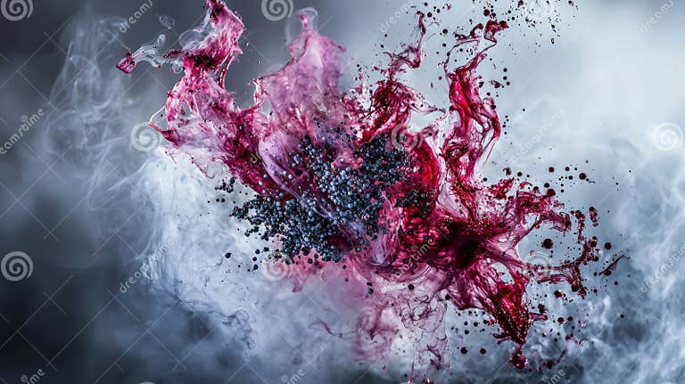Artistic Environment Dynamic Burst of Toner Particles in Abstract Art ...
