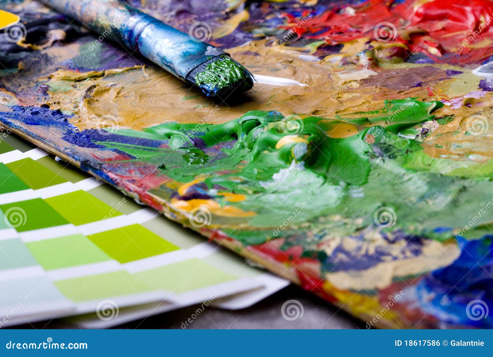 Artistic Equipment and Color Chart Stock Photo - Image of coloring ...