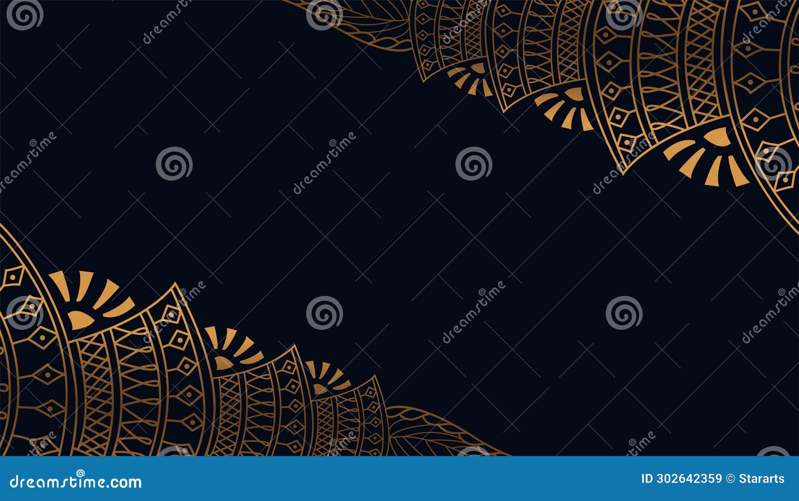 Artistic and Ethnic Golden Henna Pattern Background with Text Space ...