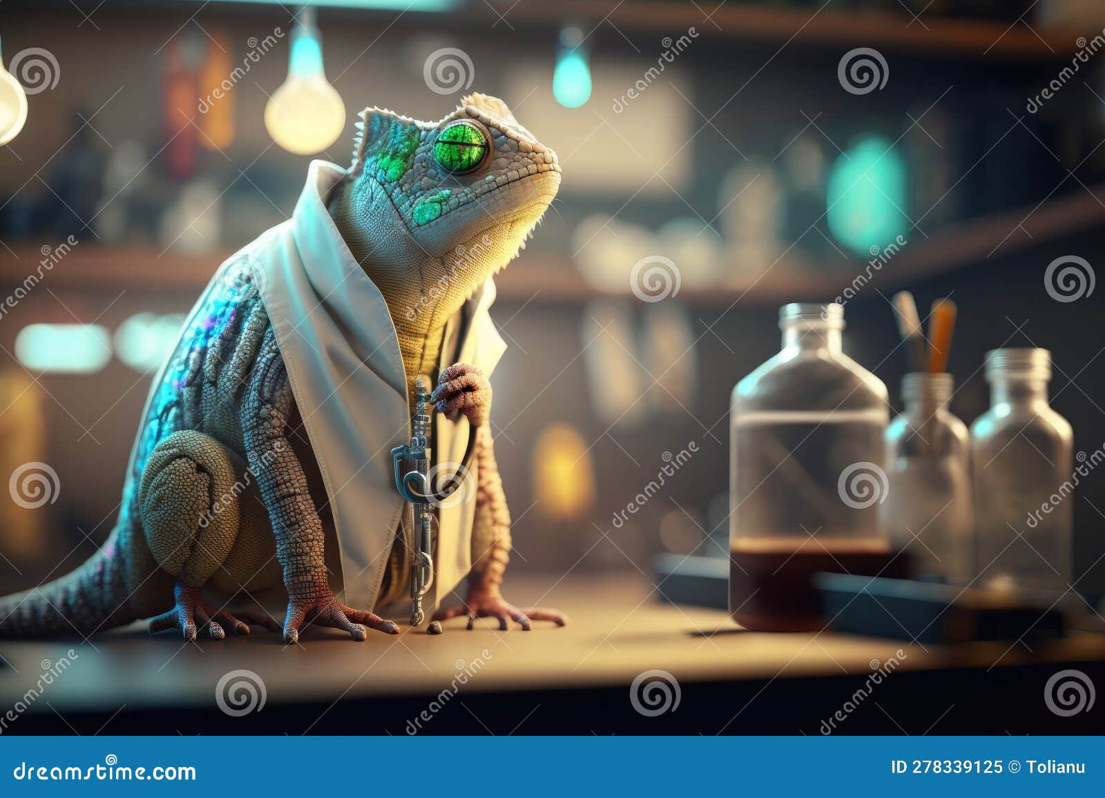 Scientist Chameleon Explores Laboratory in Cinematic Unreal Engine with ...
