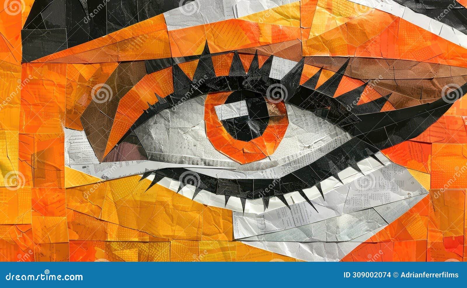 Artistic Eye Collage Made from Torn Paper in Warm Tones. Stock Photo ...