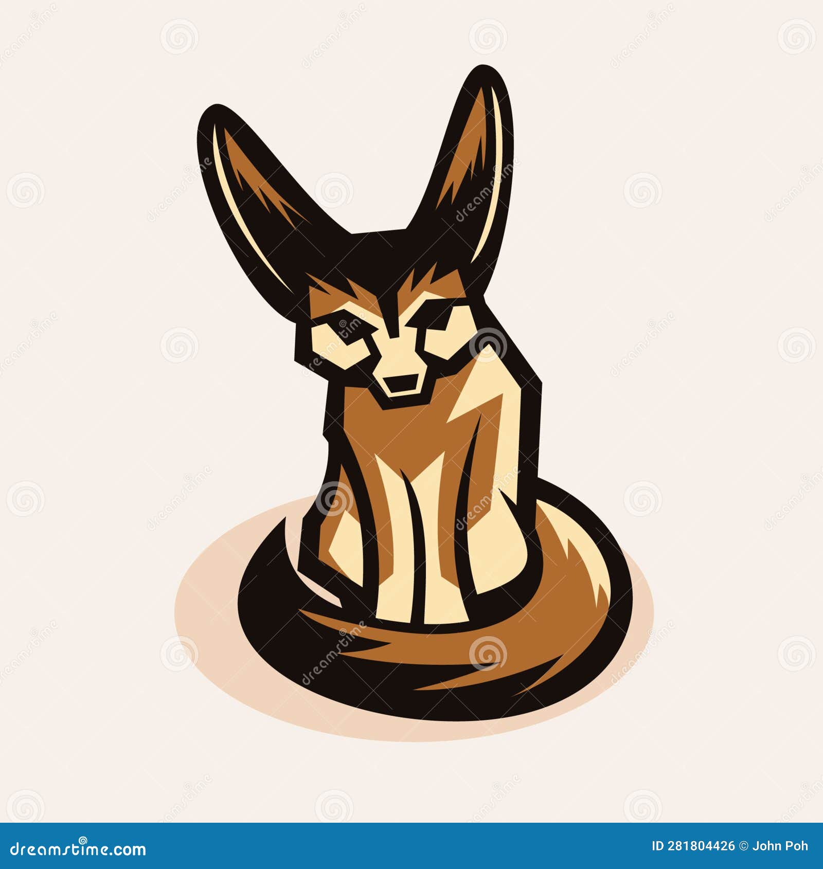 An Artistic Fennec Fox Mascot Stock Vector - Illustration of animal ...
