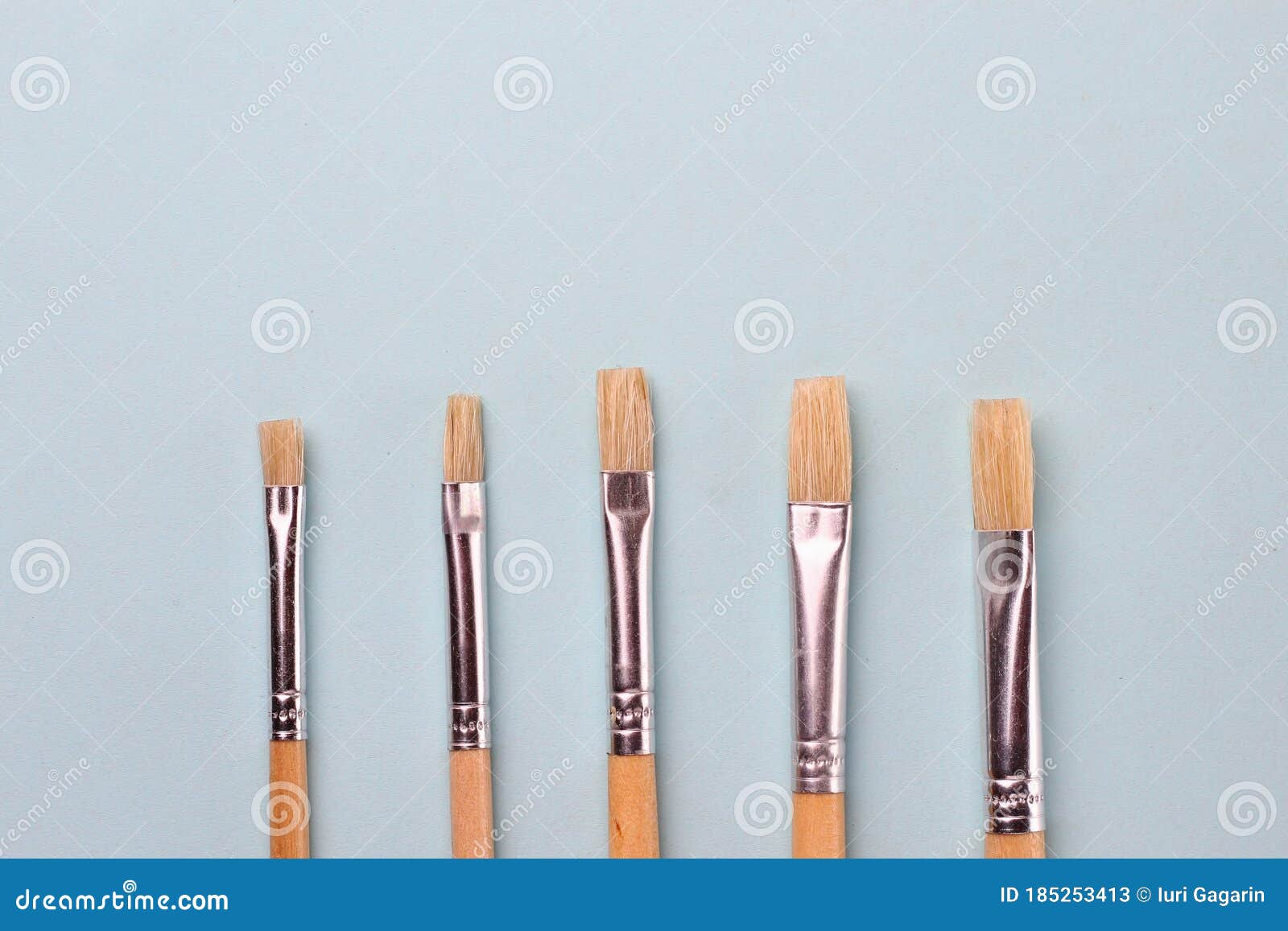 Artistic Flat Brushes Of Different Widths For Lettering Or Drawing ...