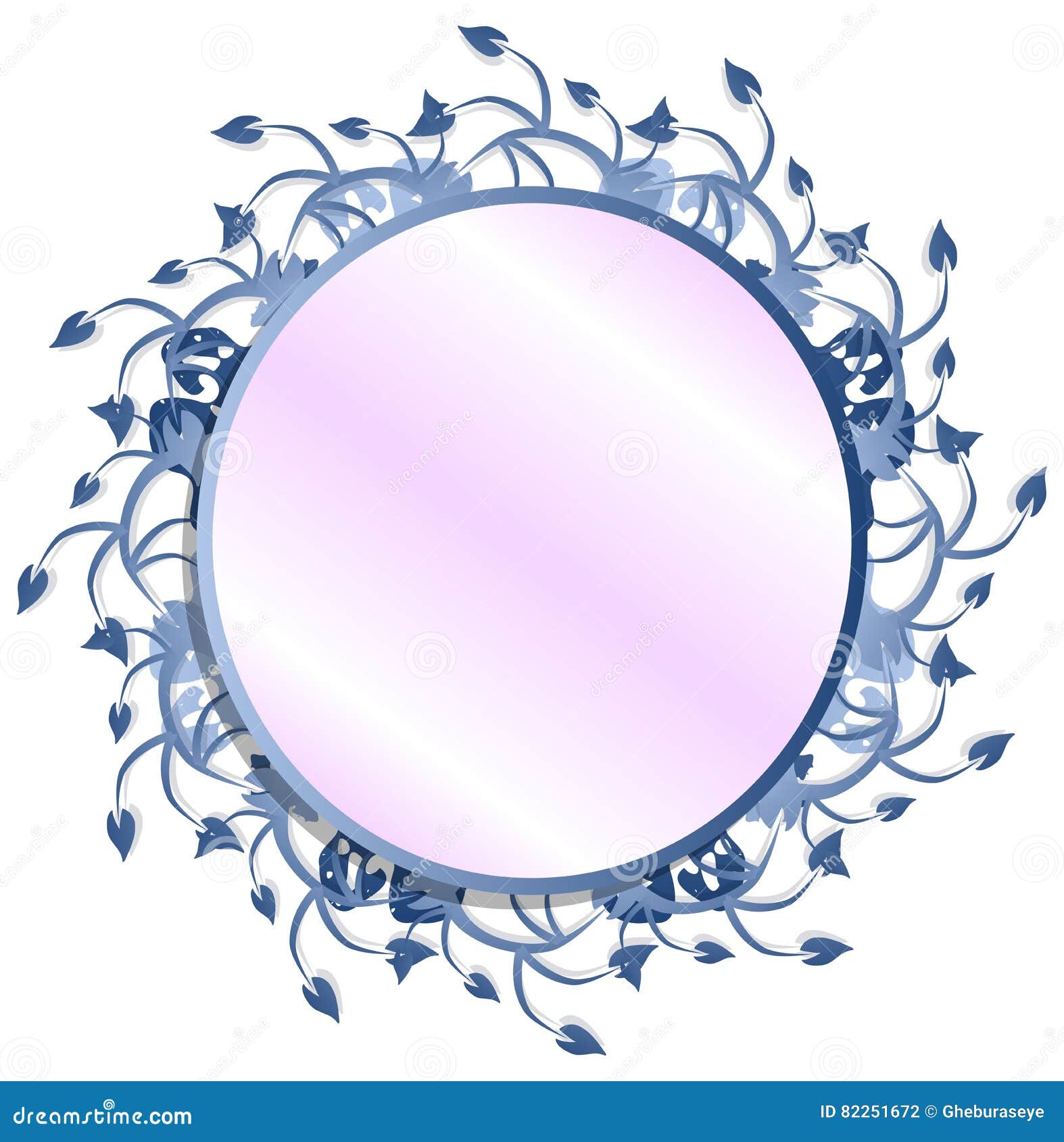 Artistic Floral Frame in Blue Tones Isolated Stock Photo - Illustration ...