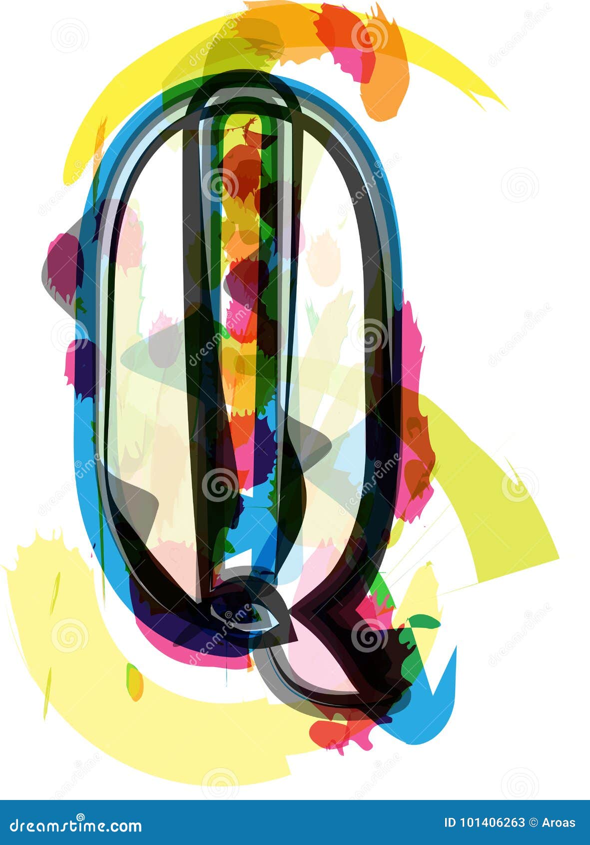 Artistic Font - Letter Q stock vector. Illustration of freehand - 101406263