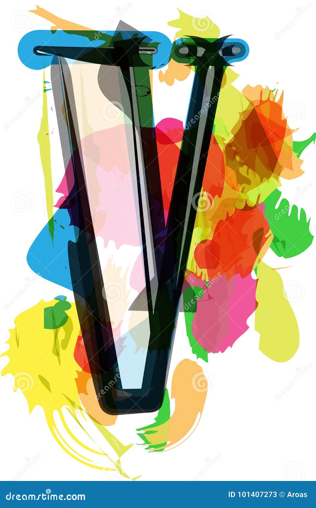 Artistic Font - Letter V stock vector. Illustration of freehand - 101407273