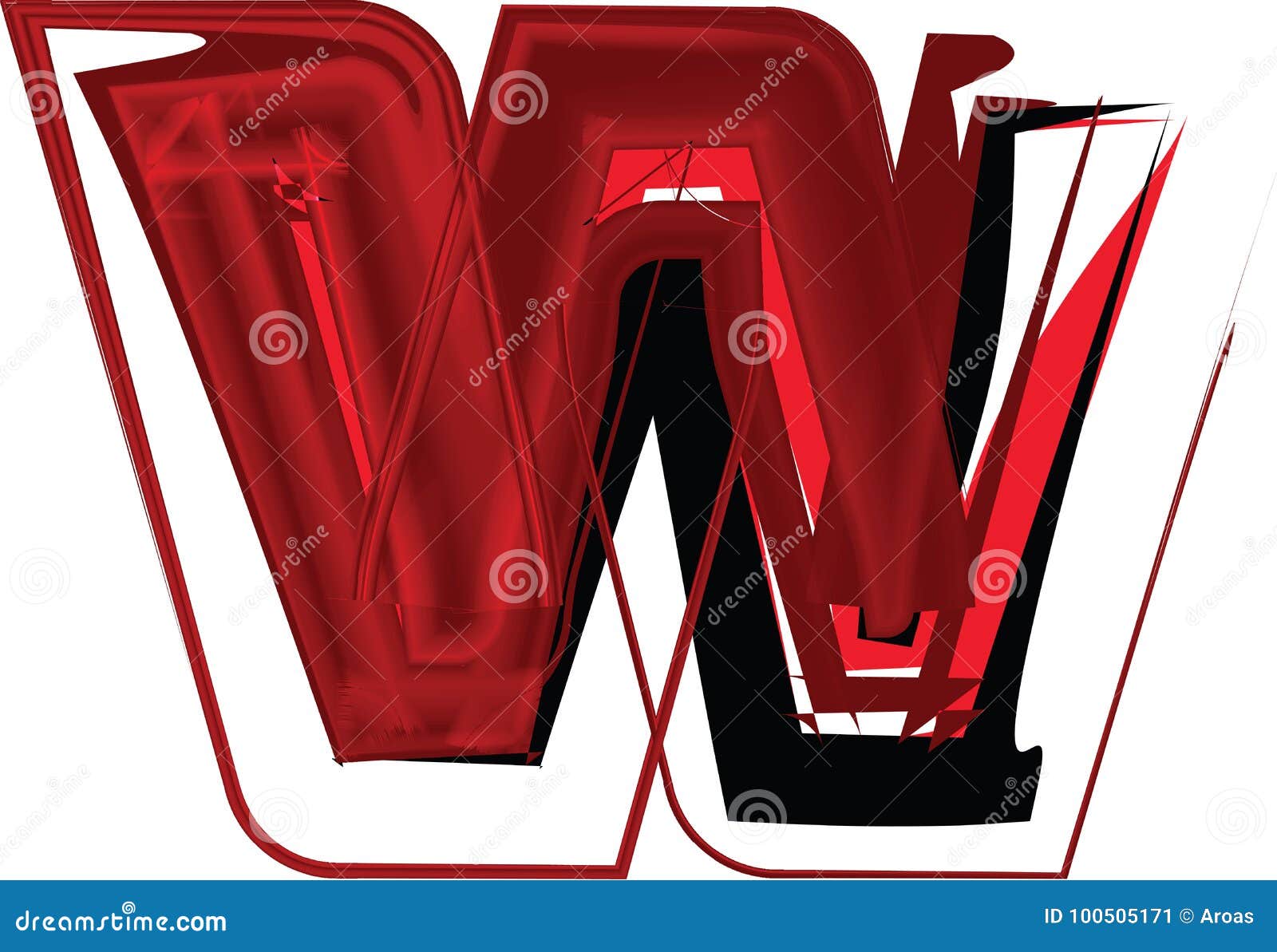 Artistic font letter w stock vector. Illustration of scrapbook - 100505171