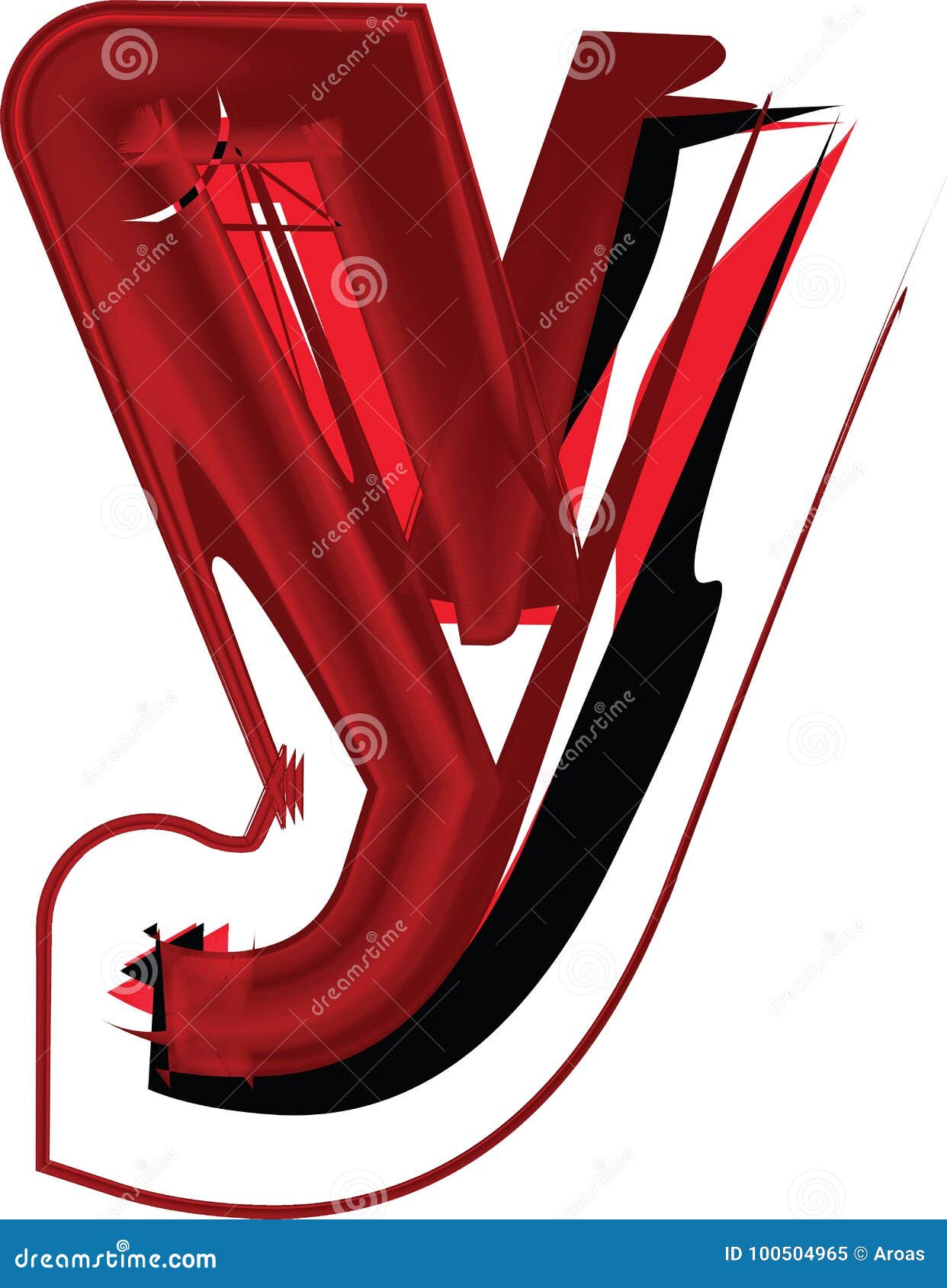 Artistic font letter y stock vector. Illustration of scratch - 100504965