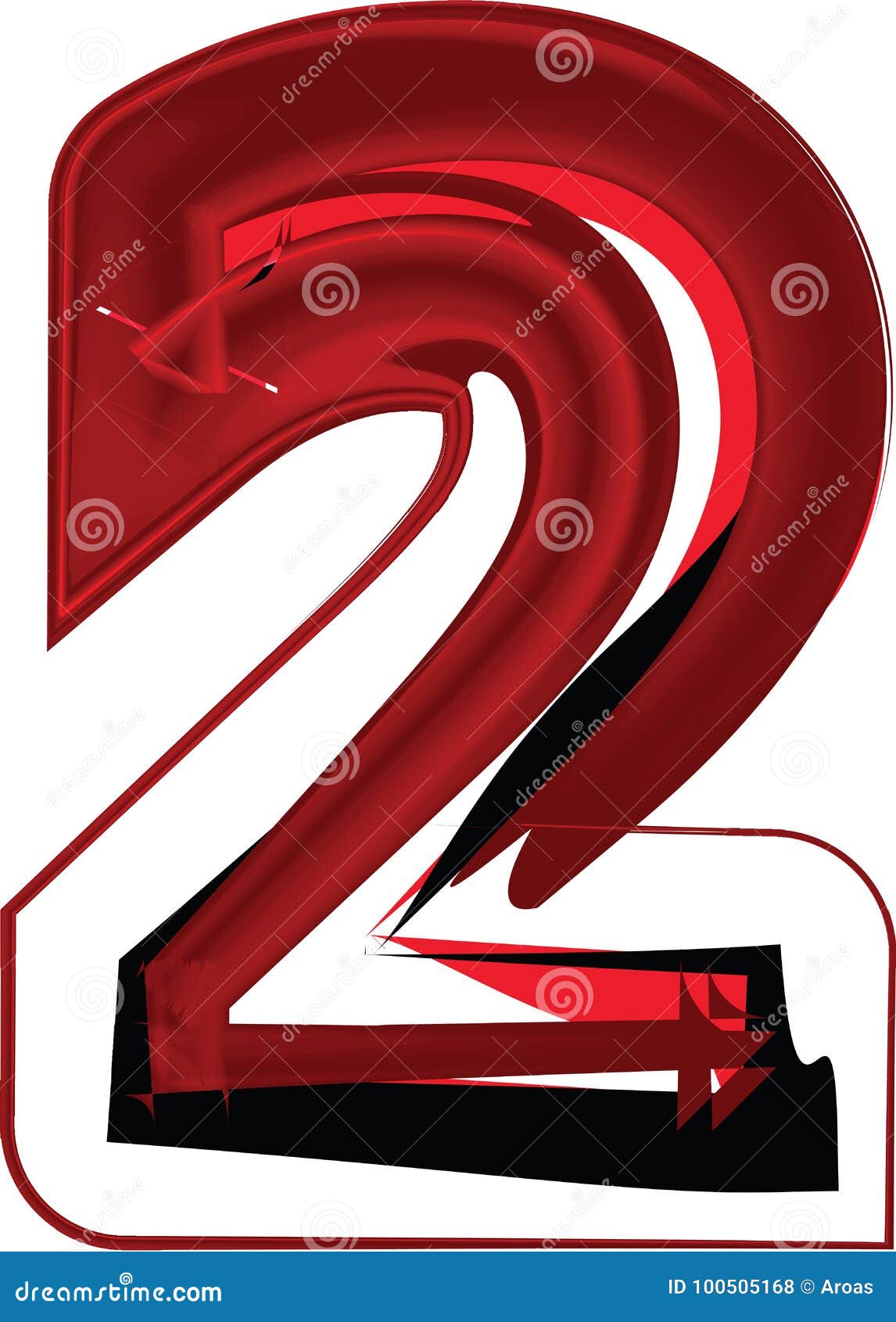 Artistic font number 2 stock vector. Illustration of graphic - 100505168