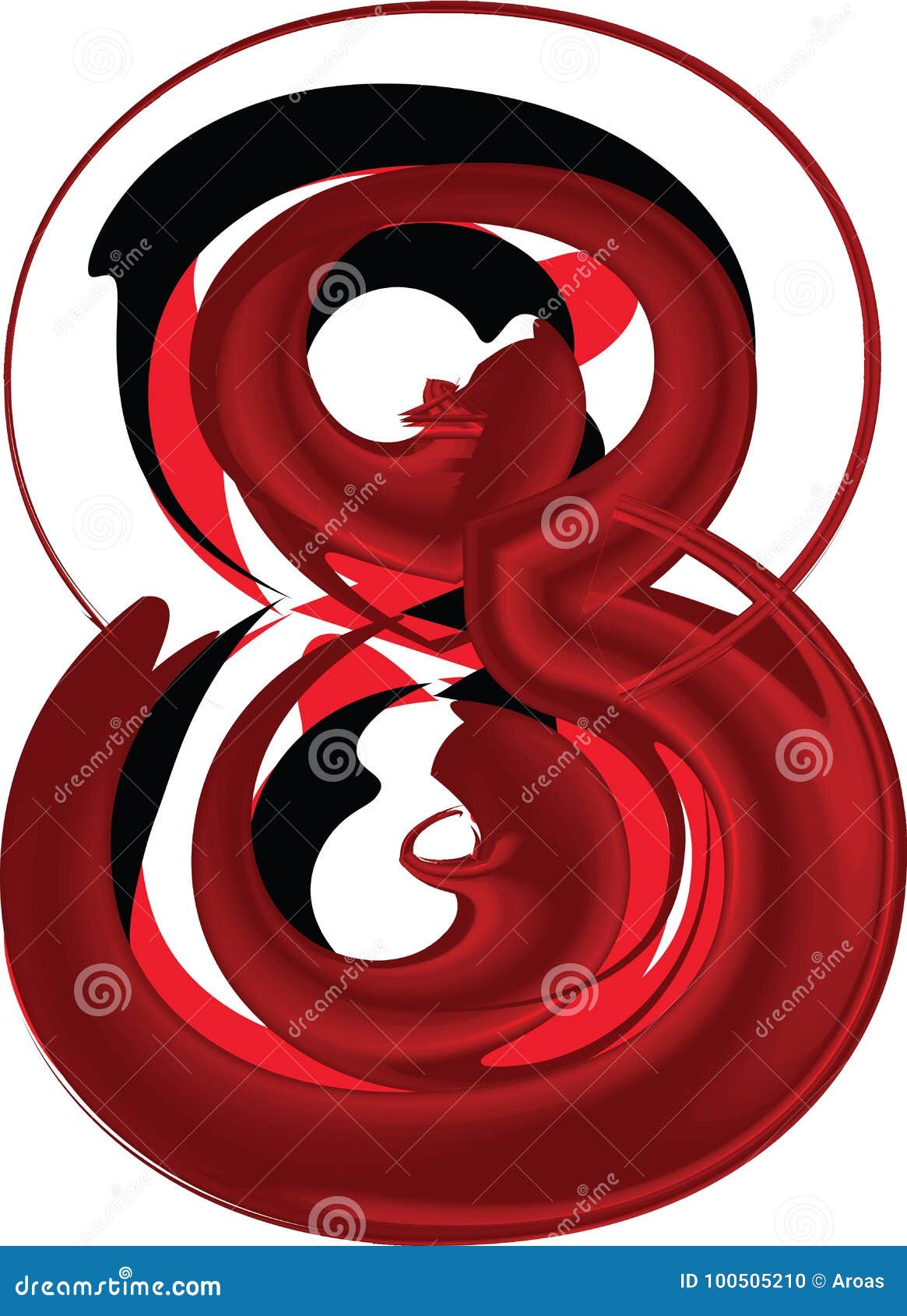 Artistic font number 8 stock vector. Illustration of grunge - 100505210