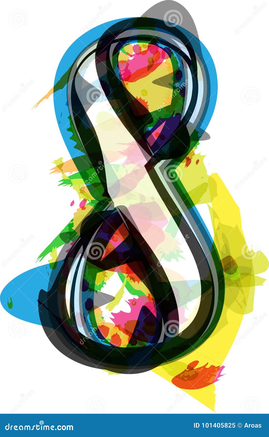 Artistic Font - Number 8 stock vector. Illustration of rough - 101405825