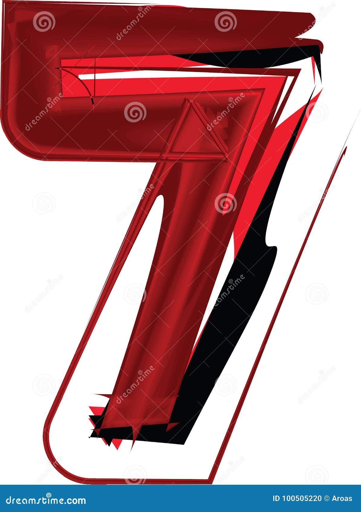 Artistic font number 7 stock vector. Illustration of graphic - 100505220