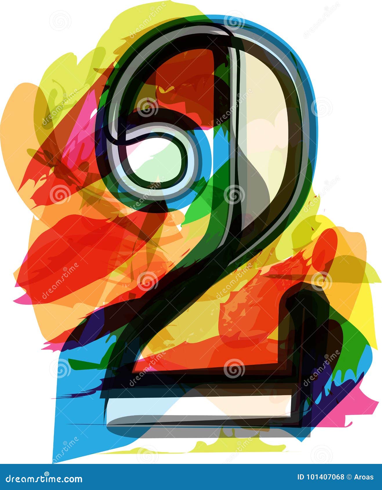 Artistic Font - Number 2 stock vector. Illustration of abstract - 101407068