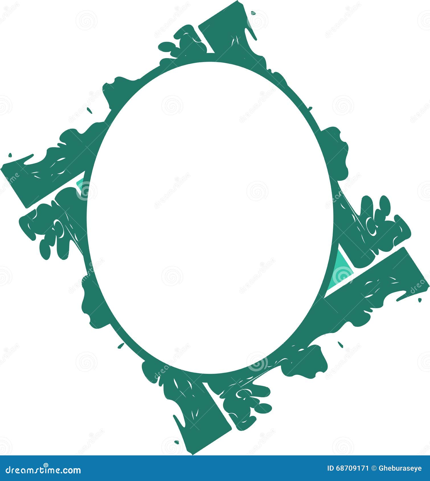 Artistic Frame with Spots in Green Isolated Stock Vector - Illustration ...