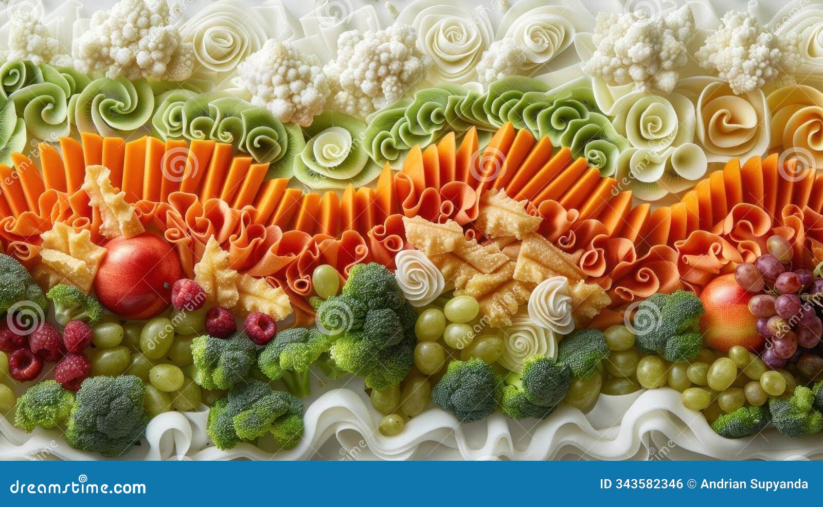 Artistic Fruit And Vegetable Platter, A Colorful Culinary Display Stock ...