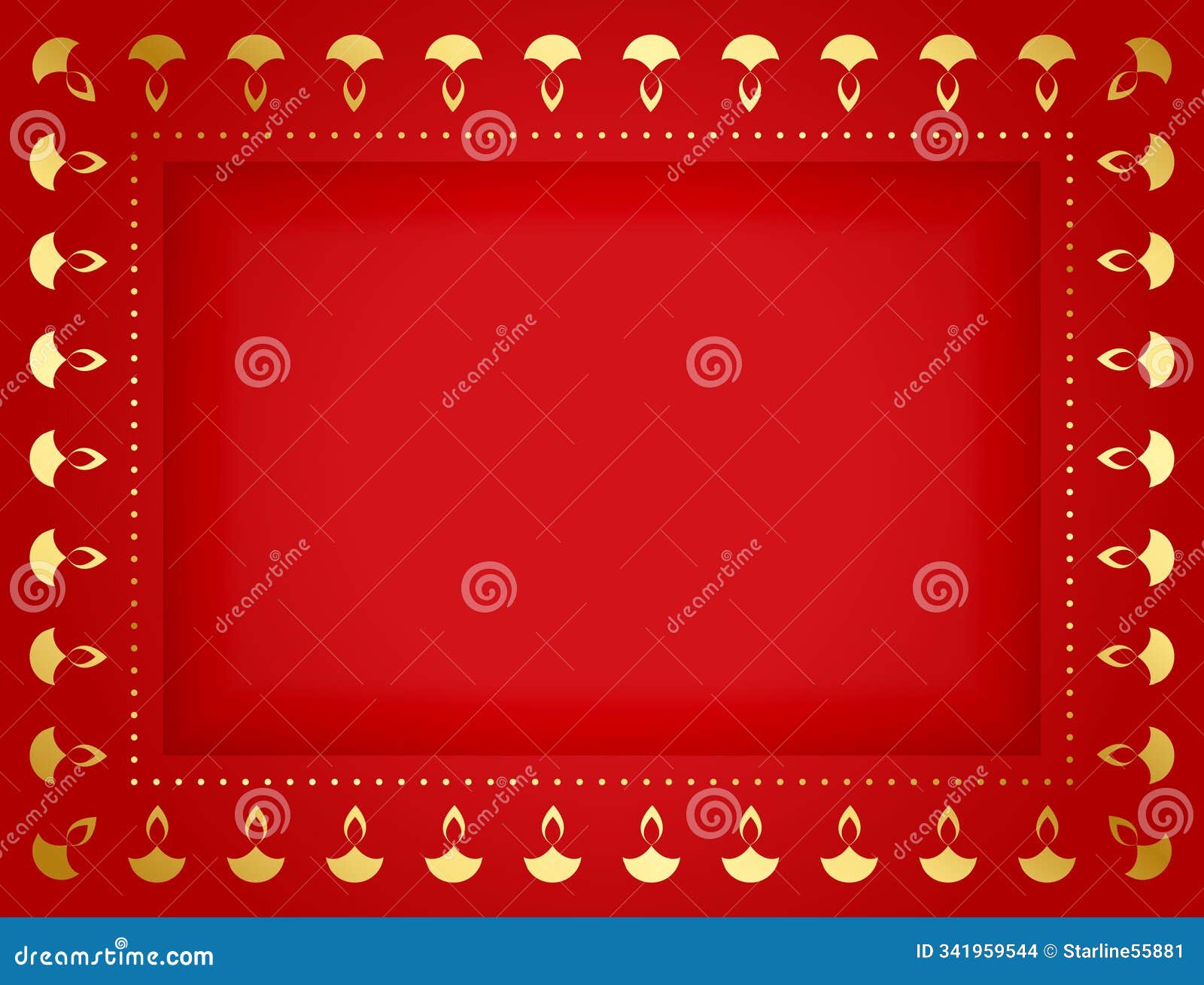 Artistic Golden Diwali Diya Border Frame Red Backdrop with Empty Space ...