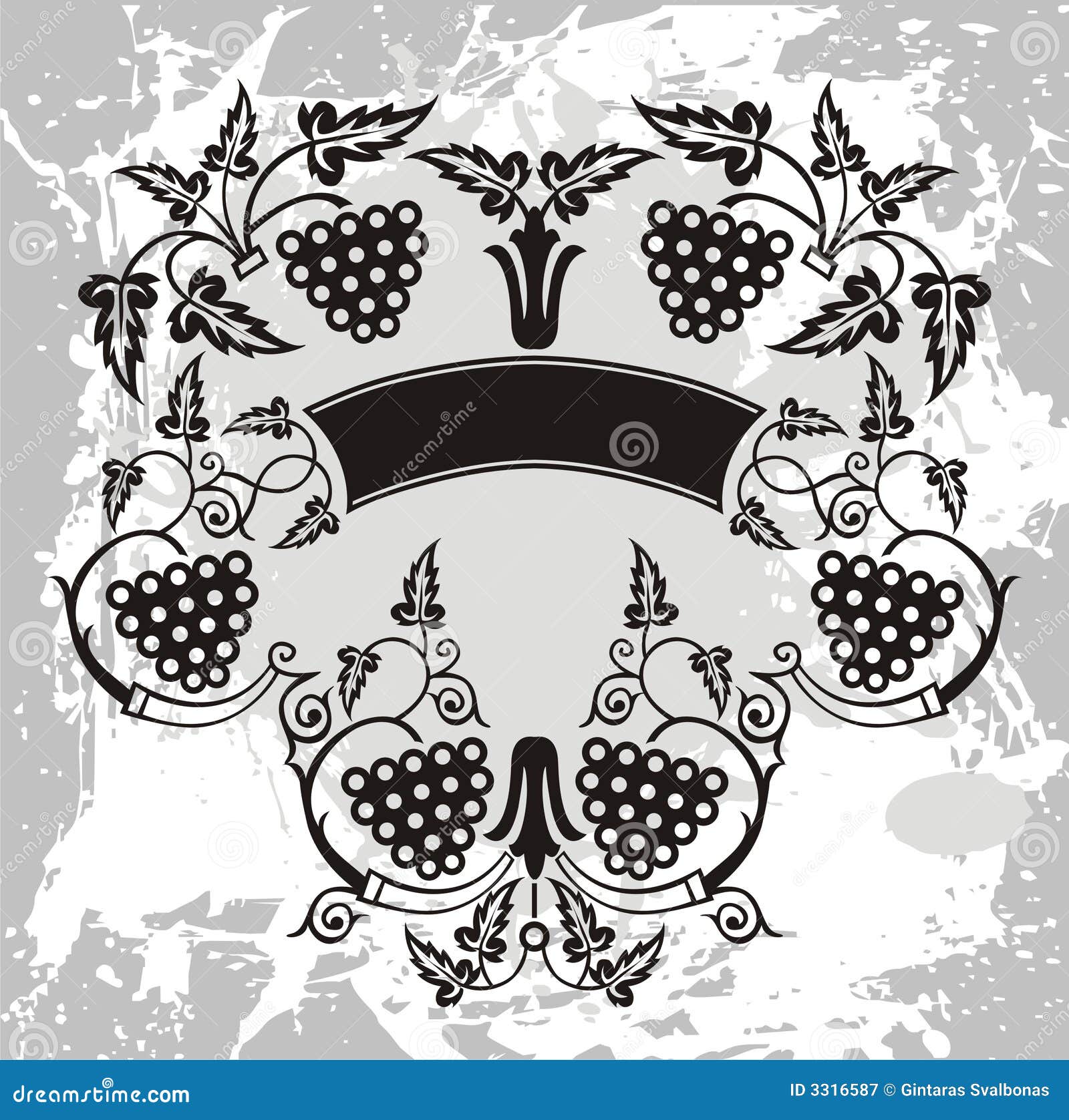 Artistic grapevine design stock vector. Illustration of gray - 3316587