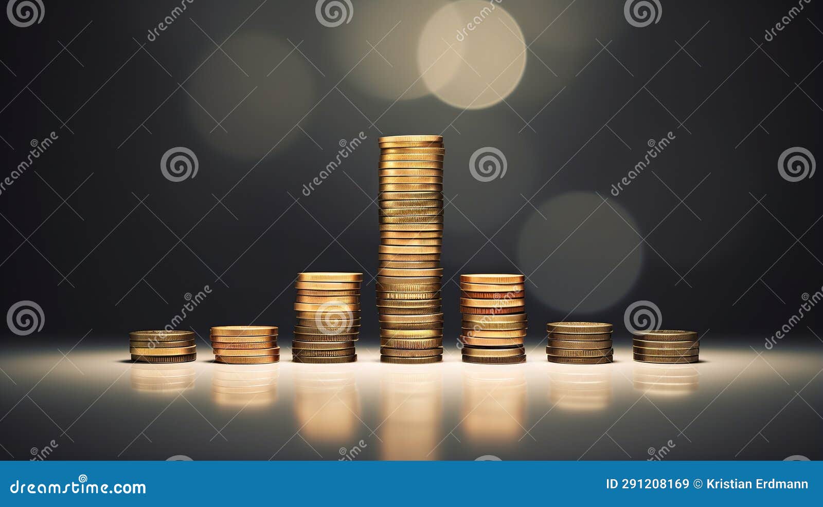 Simplicity in Stability: Graphic Stack of Coins with Depth Effect Stock ...