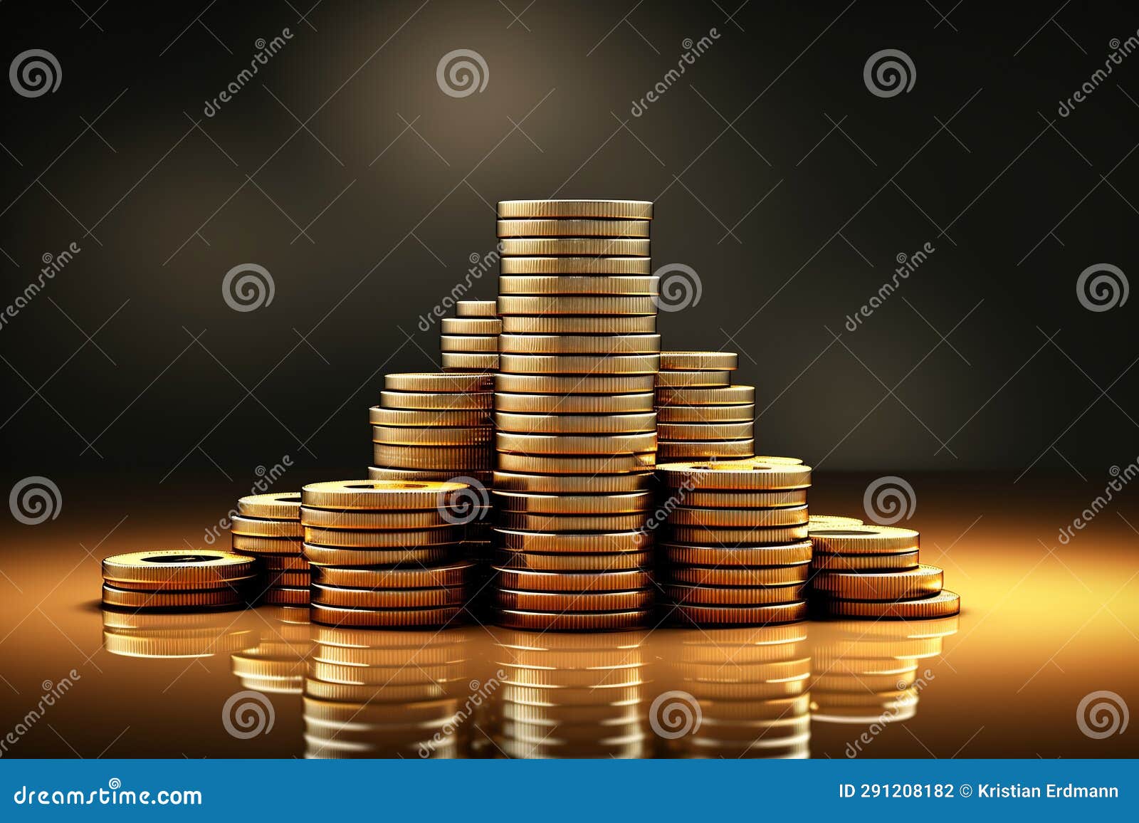 Simplicity in Stability: Graphic Stack of Coins with Depth Effect Stock ...