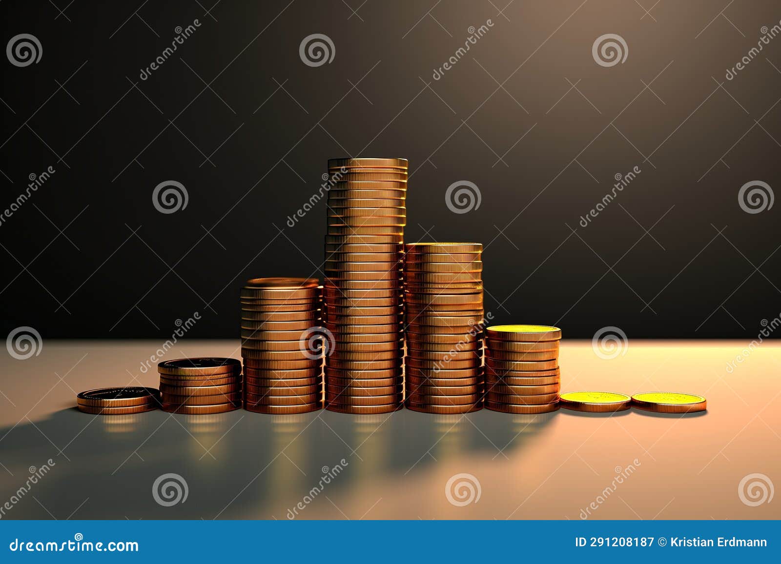 Simplicity in Stability: Graphic Stack of Coins with Depth Effect Stock ...