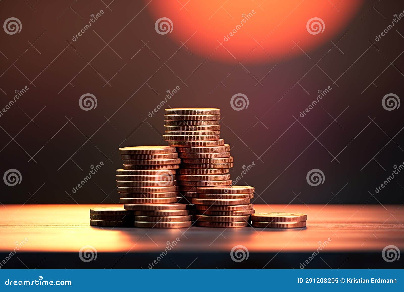 Simplicity in Stability: Graphic Stack of Coins with Depth Effect Stock ...