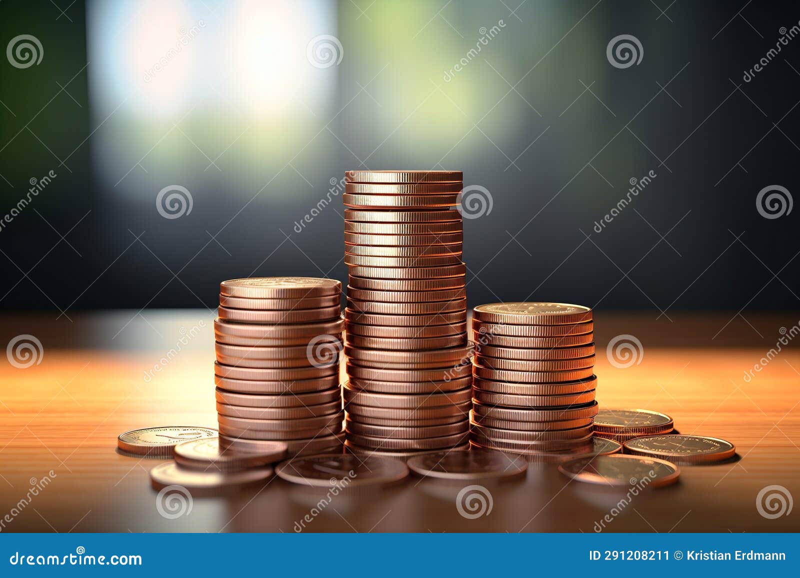Simplicity in Stability: Graphic Stack of Coins with Depth Effect Stock ...