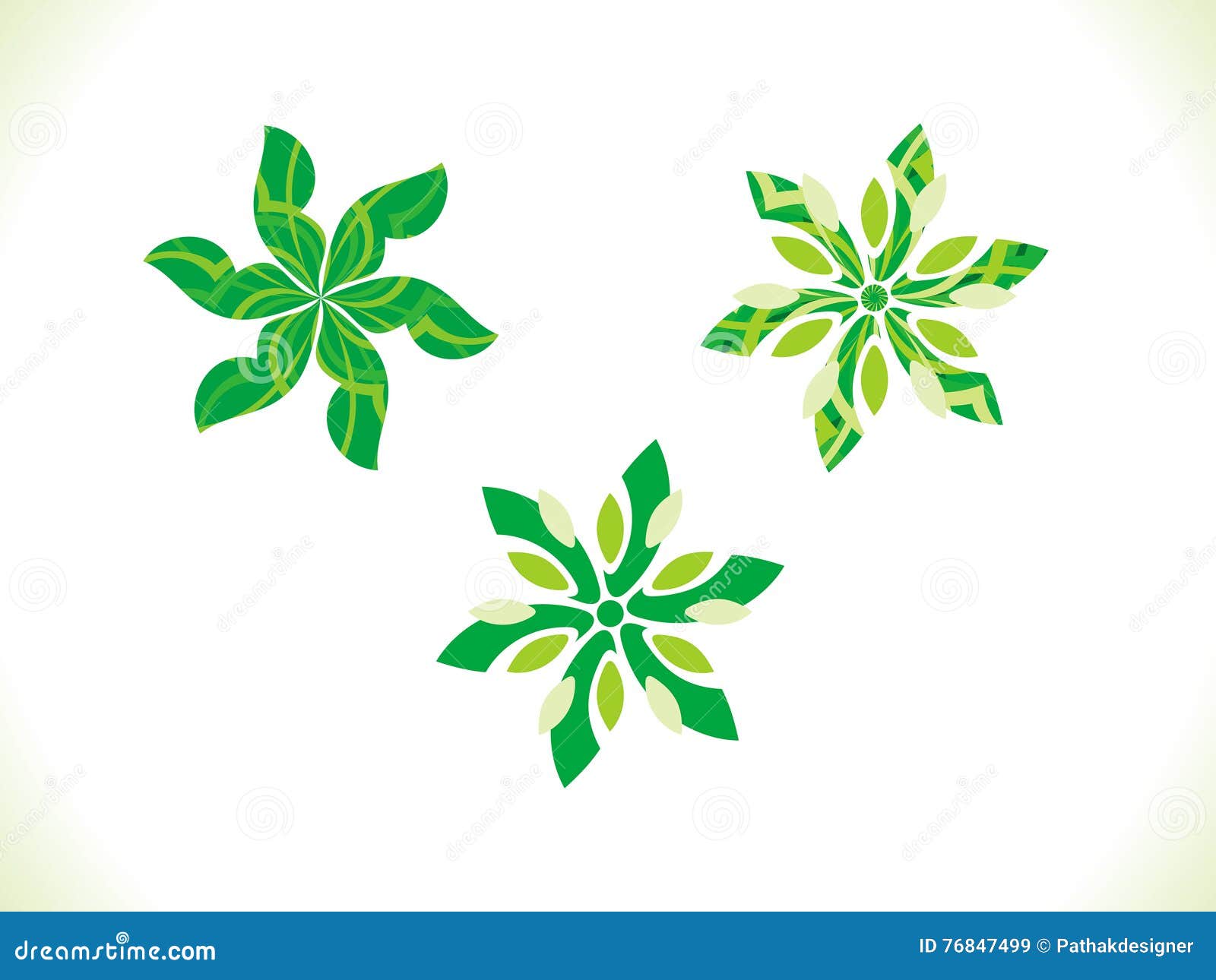 Artistic Green Floral Shapes Stock Vector - Illustration of panel ...