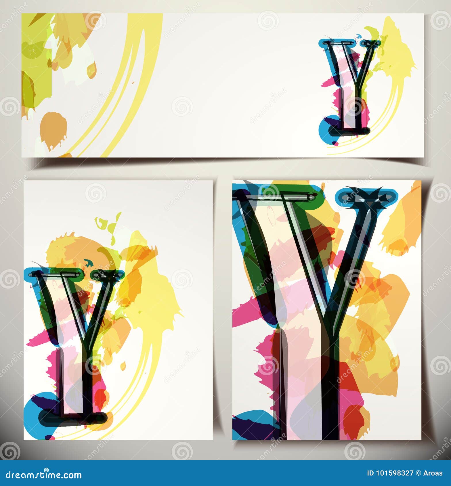Artistic Greeting Card Letter Y Stock Vector - Illustration of element ...