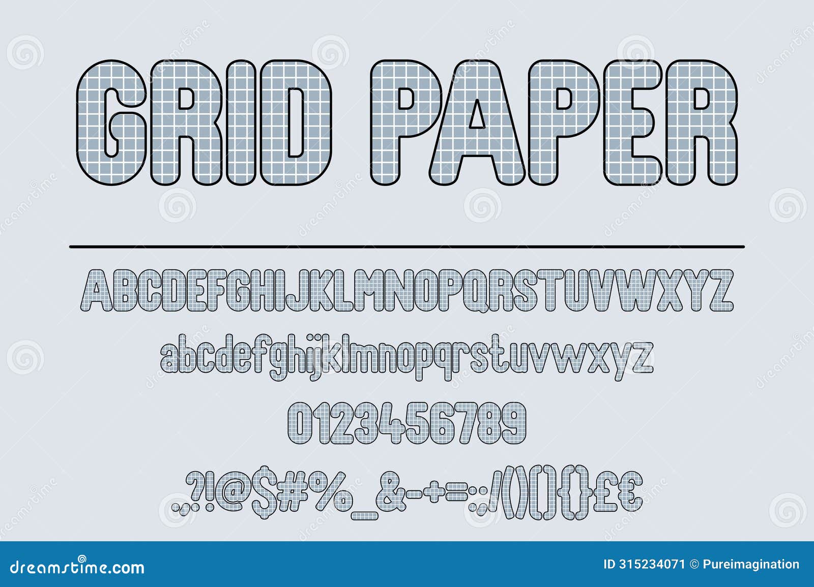 Artistic Grid Paper Color Font Set. Creative Typography Design Stock ...