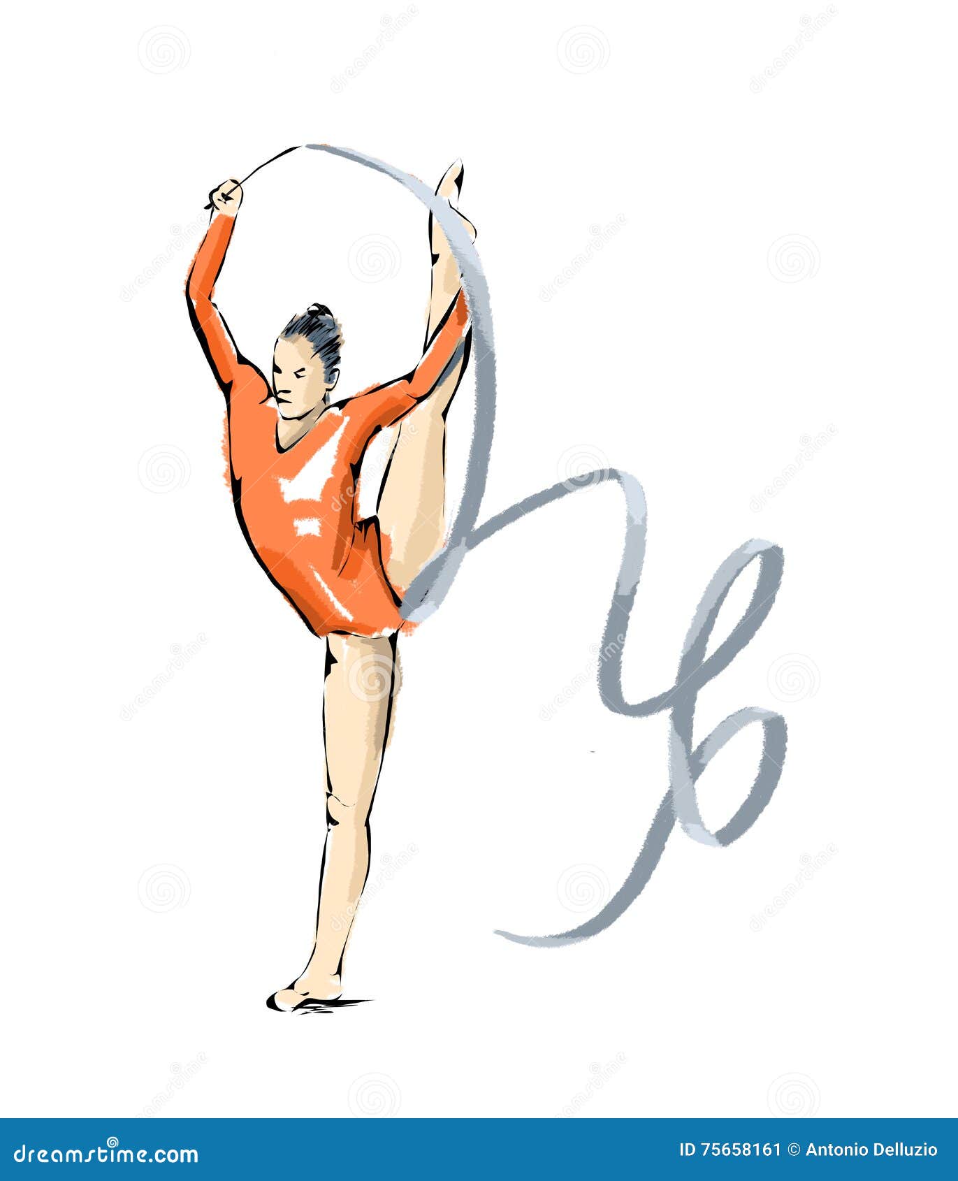Artistic Gymnast Illustration during an Exhibition Stock Illustration ...