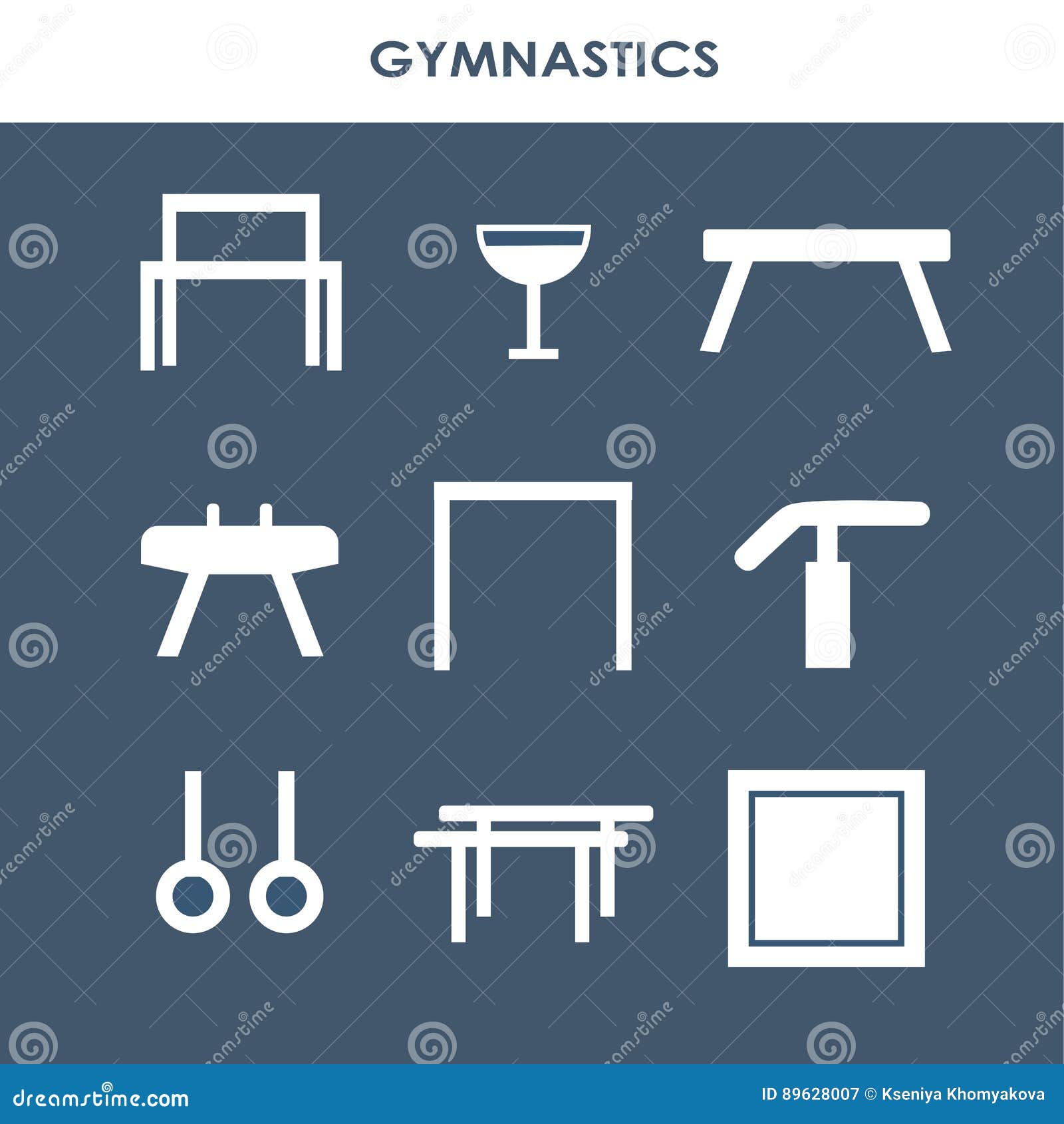 Artistic Gymnastics Equipment Stock Vector - Illustration of graphic ...