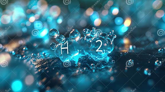 Artistic H2O Molecular Graphic Design Stock Illustration - Illustration ...