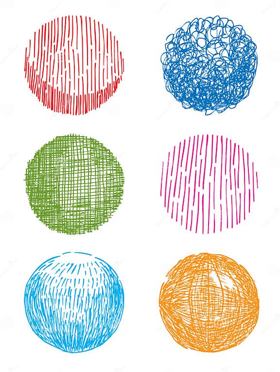 Artistic hand-drawn sphere stock vector. Illustration of buttons - 15396807