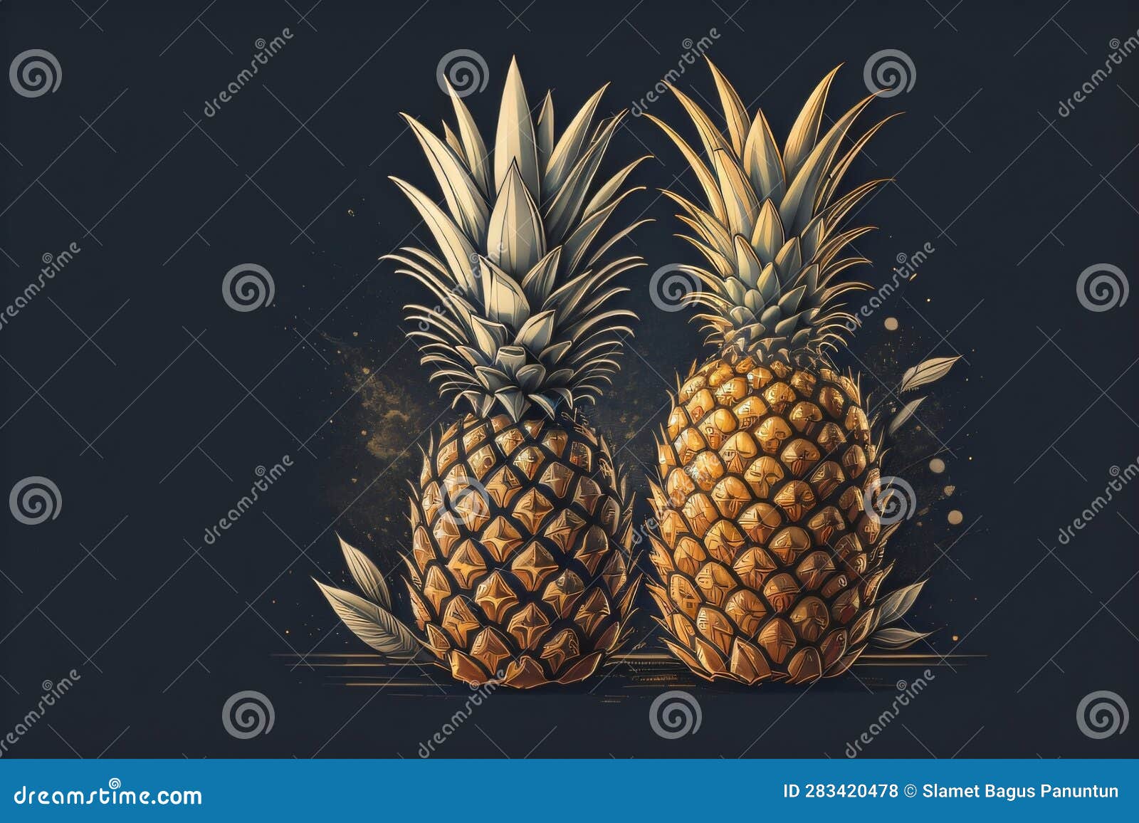 Artistic Hand-Sketched Pineapple Picture Stock Illustration ...