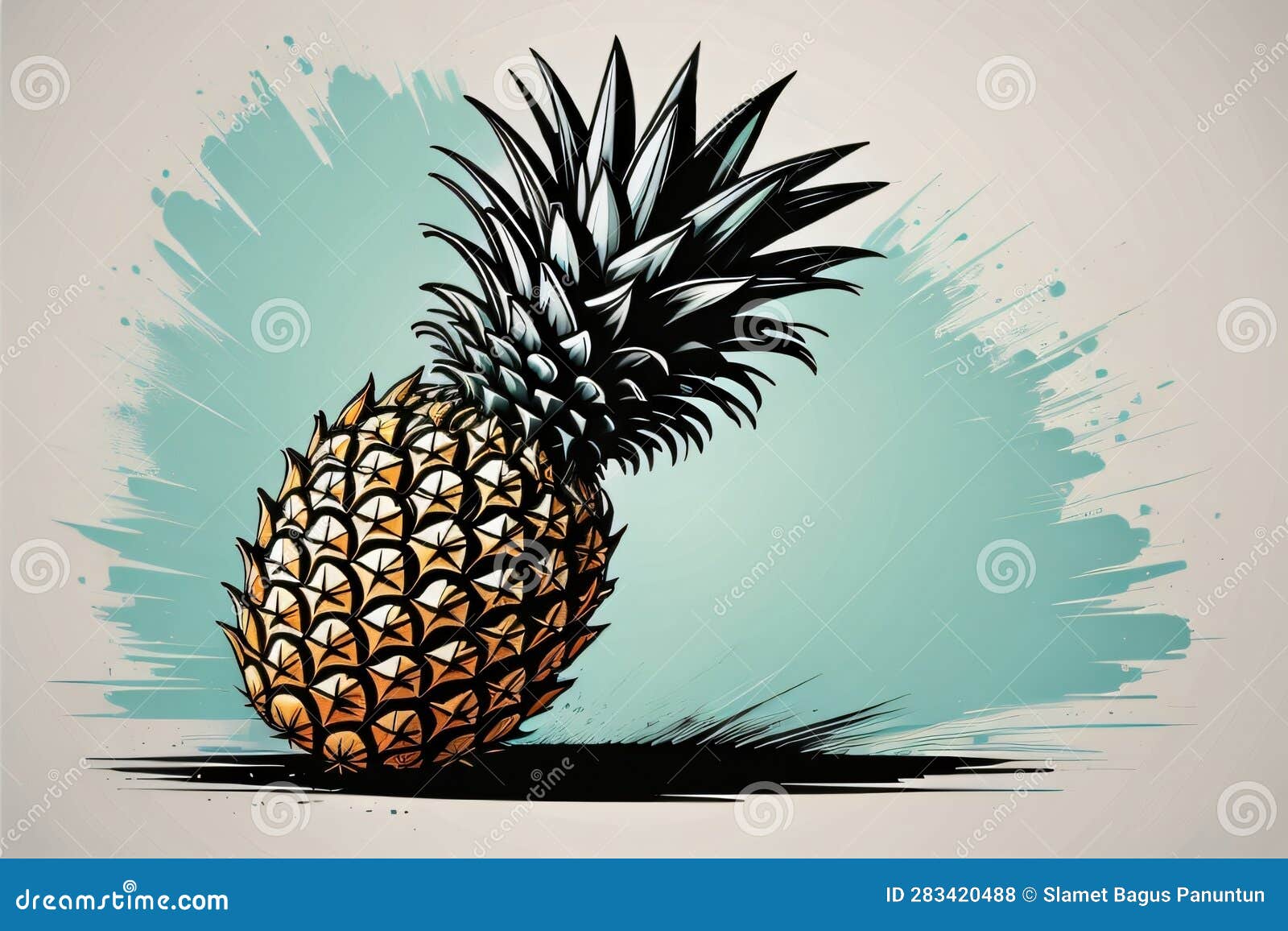 Artistic Hand-Sketched Pineapple Picture Stock Illustration ...