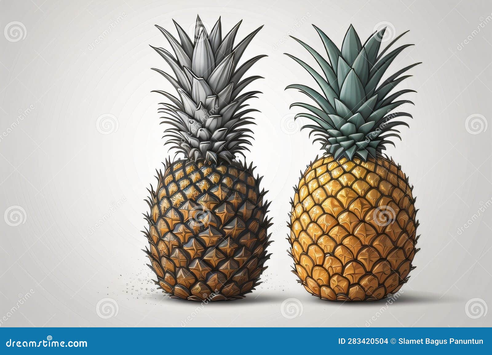 Artistic Hand-Sketched Pineapple Picture Stock Illustration ...