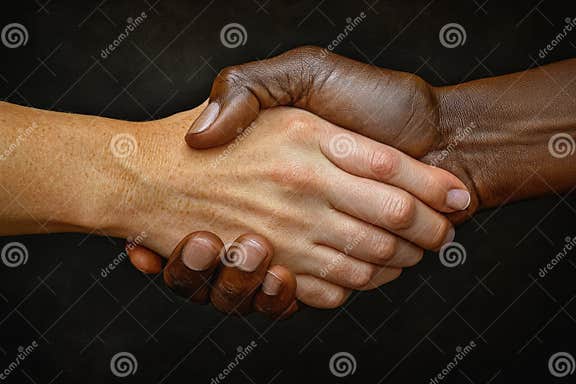 Artistic Handshake Symbolizing Unity in Dramatic Lighting Stock Photo ...